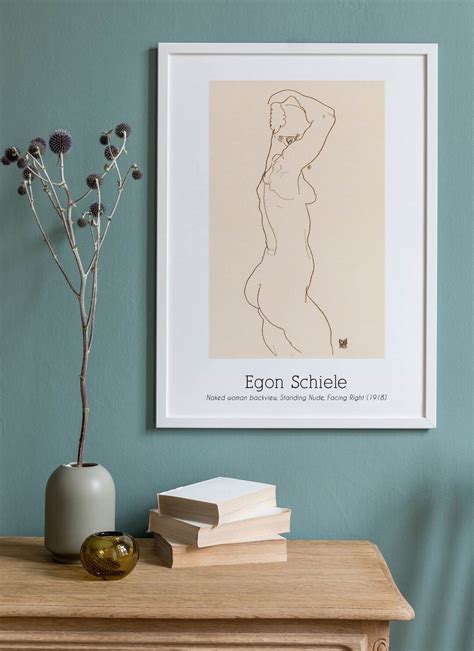 Egon Schiele Naked Woman Backvivew 1918 Poster Etsy