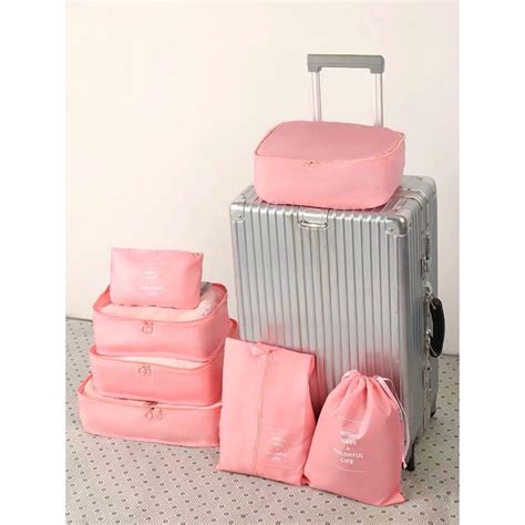 Kit 7 De Bolsas Organizadoras Semi Impermiavel Para Mala Roupas Bagagem