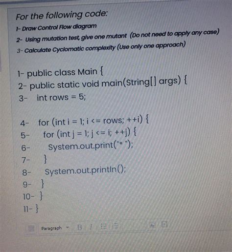 solved for the following code 1 draw control flow diagram
