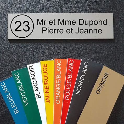 Plaque boite aux lettres Avec Adhésif nom et NUMERO à Personnaliser