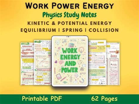 Work Energy Power Aesthetic Notes For High School Physics Pdf