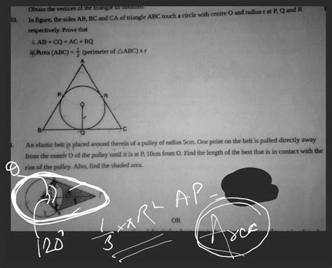 33 In Figure The Sides AB BC And CA Of Triangle ABC Touch A Circle With