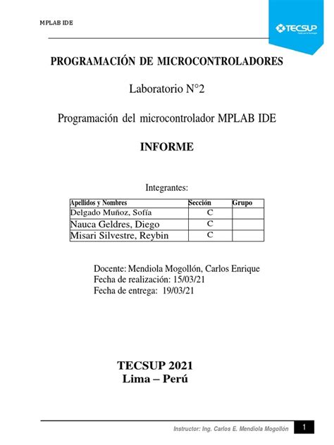 lab02 mplab pdf lenguaje ensamblador entorno de desarrollo integrado