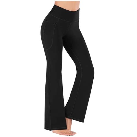 Mpepu Women Bootcut Yoga Pants With Pockets Female High Waist Bootleg