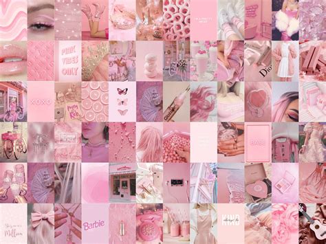 60 DIGITAL Pink Aesthetic Collage Kit Pink Photo Wallpaper 41 OFF