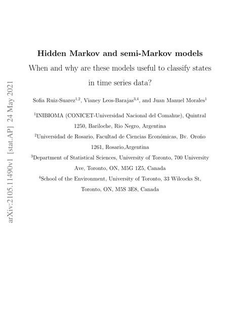 pdf hidden markov and semi markov models when and why are these models useful to classify