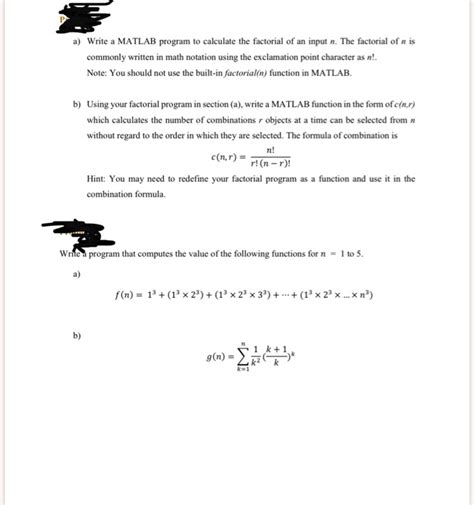 solved a write a matlab program to calculate the factorial of an input n the factorial of n