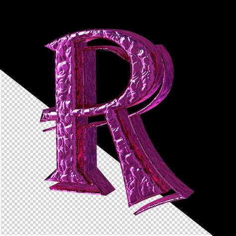 S Mbolo Roxo Canelado Vista Do Lado Direito Letra R Psd Premium