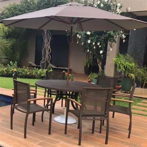 Jogo Conjunto De Mesa Para Área Externa Piscina Varanda Sarah Móveis