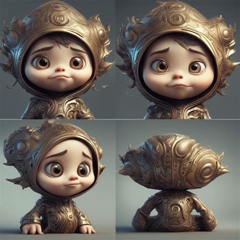 Premium AI Image A Cute Cartoon Character With Different Expressions