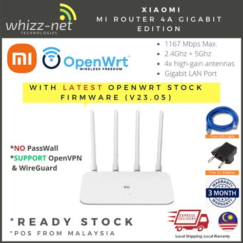 Xiaomi Mi Router A Gigabit Edition V Ra Gv Openwrt Stock