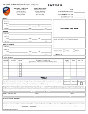 Fillable Online Cocodoc Comform14350799 Fillable Bill OfBill Of Lading