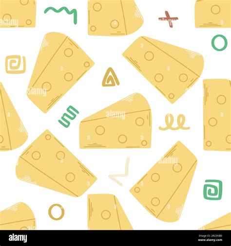 Simple Cheese Seamless Pattern Cheese Triangles With Holes Background