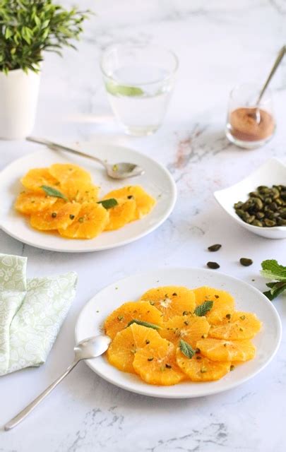 Salade Doranges La Cannelle Pistache Menthe Entre La Poire Le