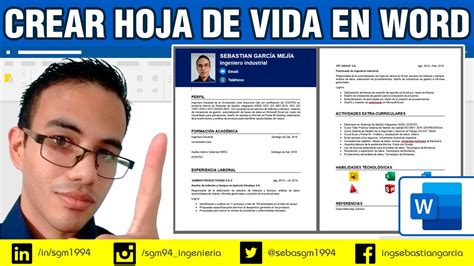 Crear Hoja De Vida En Word Plantilla YouTube