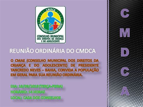 CMDCA PTN Convite para Reunião Ordinária do CMDCA