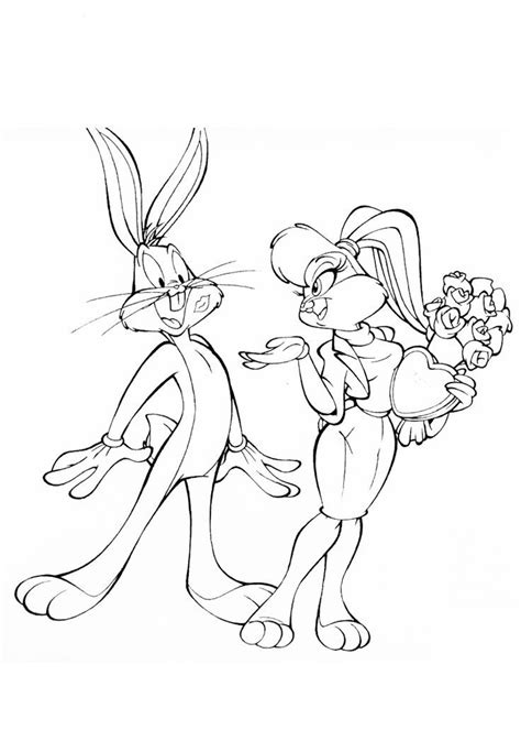 Desenho De Lola Bunny E Pernalonga Apaixonados Para Colorir Tudodesenhos