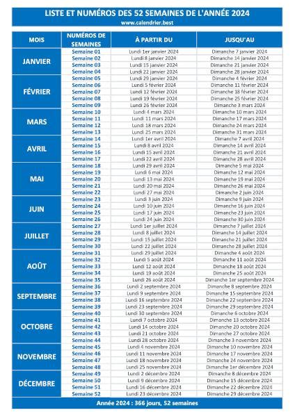 Calendrier 52 Semaines 2024 Ilysa Leanora