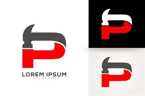 Plantilla de vector de construcción de diseño de logotipo de martillo