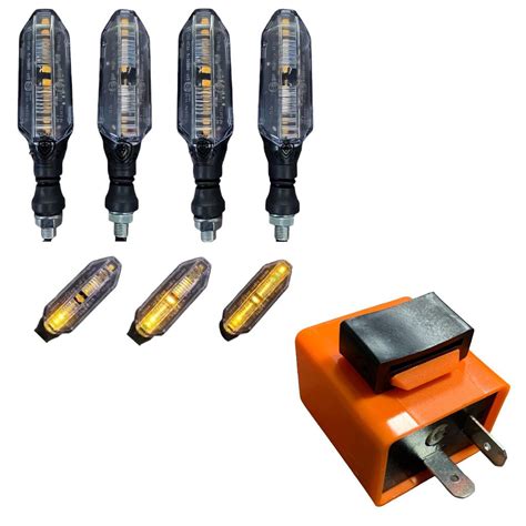 Kit Piscas Moto Seta Led Sequencial Twister Rele Pisca Seta Led