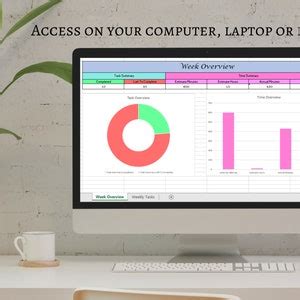 Virtual Assistant Organiser Weekly Excel Spreadsheet Work Hours Tracker