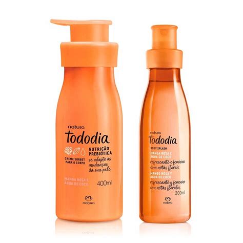 Hidratante Tododia Manga Rosa e água de coco Body Splash Natura