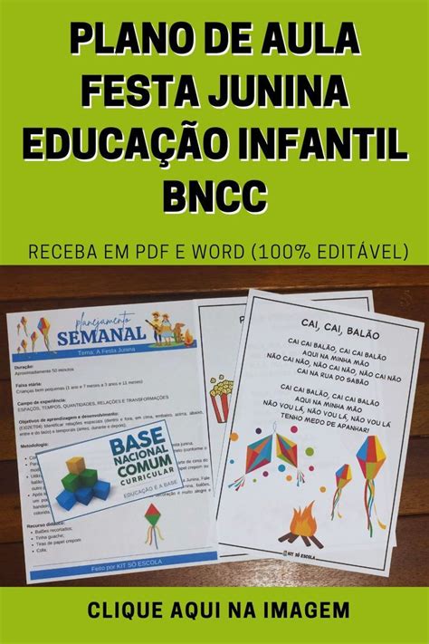 PLANO DE AULA SEMANAL FESTA JUNINA PARA EDUCAÇÃO INFANTIL