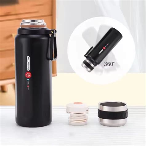 Garrafa Térmica Inox a Vácuo Roman Column 800ml BM P1596 Capinhas