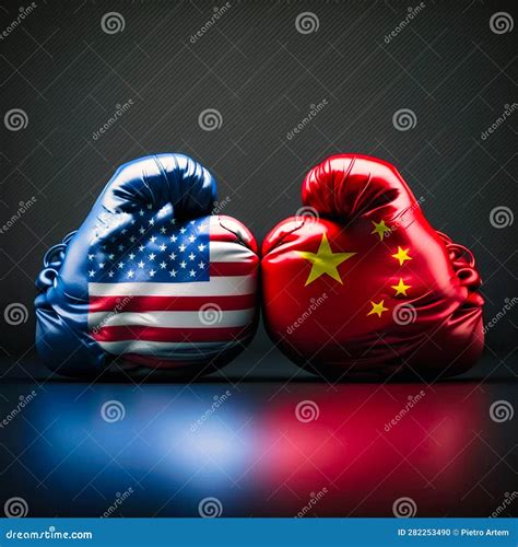 Conflicto De Guerra Comercial De China En Estados Unidos Ilustrado Por