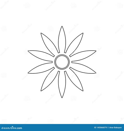 Icono Del Esquema De La Flor Ejemplo Del Vector De Las Flores Las