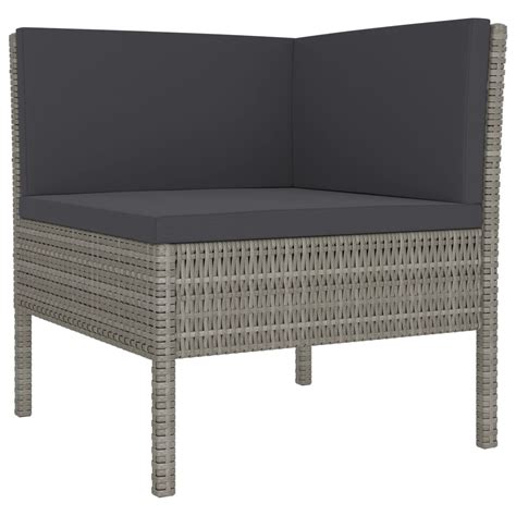 Salon de jardin 4 pcs avec coussins Résine tressée Gris SALALIS