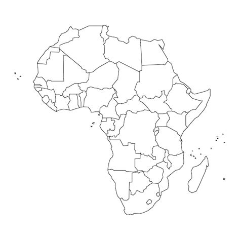 África mapa político bajo detallado Vector Premium