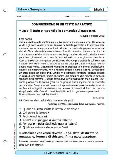 Comprensione Di Un Testo Narrativo Giunti Scuola
