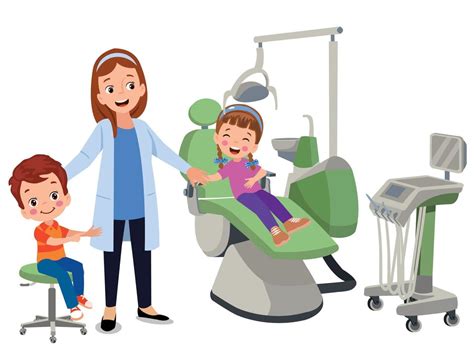 dentista y niño ilustraciones de vectores de dibujos animados aislados