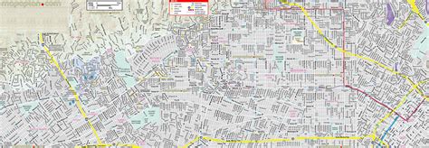 Los Angeles Interesting Places Map Detailed Road Street Names Plan