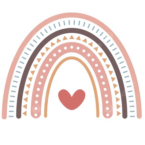 Arco Iris Con Corazón Para El Día De San Valentín PNG Arcoíris