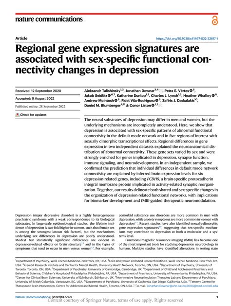 pdf regional gene expression signatures are associated with sex specific functional