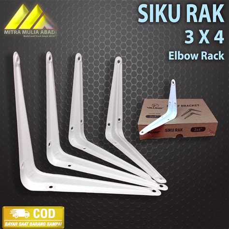 Jual Siku Rak Besi L Putih Uk 3x4 Inch L Shelf Bracket Harga 1 Pcs