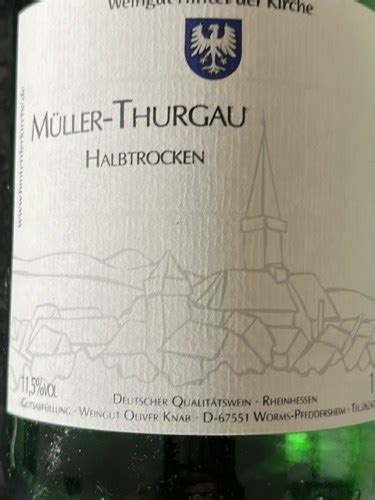 Weingut Hinter Der Kirche M Ller Thurgau Halbtrocken Vivino Us