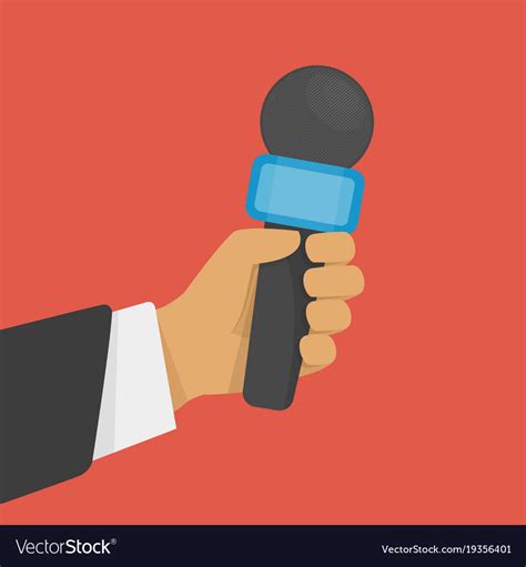 Hand Holding Microphone Royalty Free Vector Image