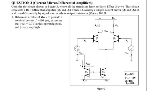 Solved QUESTION 2 Current Mirror Differential Amplifiers Chegg