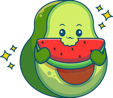 Cute Avocado Cartoon 17349197 PNG