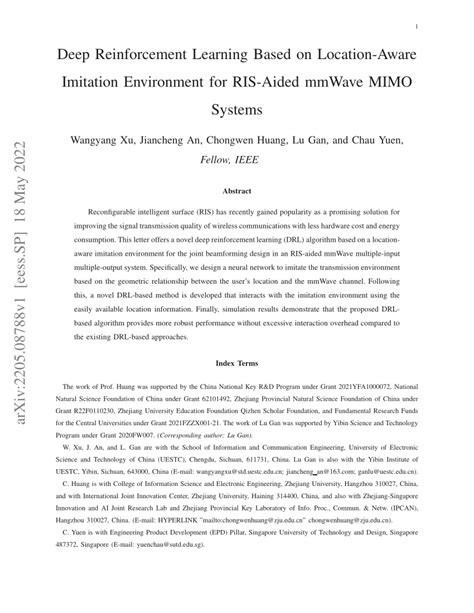 pdf deep reinforcement learning based on location aware imitation environment for ris aided