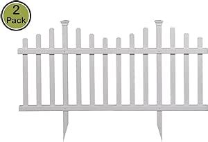 No Dig Vinyl Picket Garden Fence 2 Pack 30in X 58in Unassembled