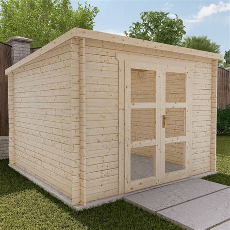 Abri de jardin Penty madriers 28mm brut 9m² Gardy Shelter