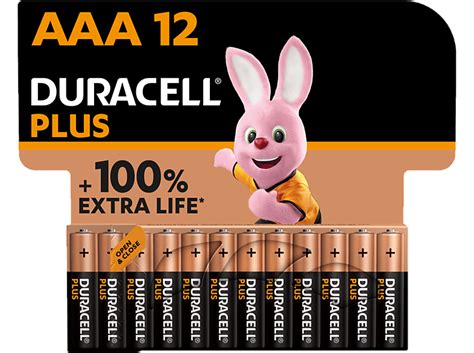 Pilas AAA Duracell PLUS AAA LR03 LR3 Pilas Alcalinas Pack 12 Uds