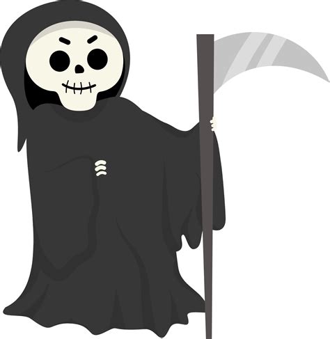 Grim Reaper Skull Holding Sickle Png
