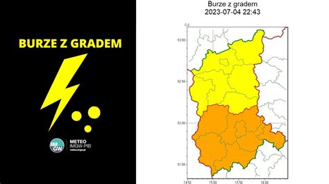 Dziś gwałtowne burze z gradem i bardzo silnym wiatrem RCB wysyła