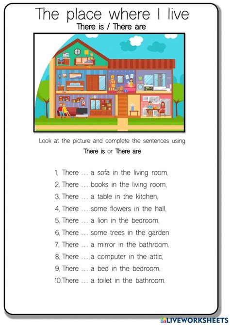 The Place Where I Live There Is There Are Worksheet English Lessons