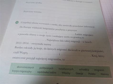 Uzupełnij zdania wyrazami z ramki aby zawierały prawdziwe informacje